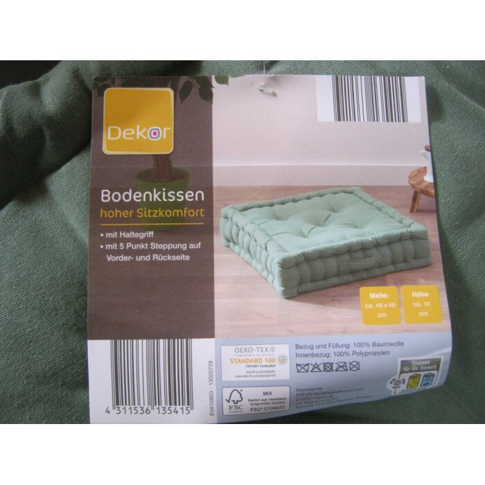 Perna de podea Dekor, 48 x 48 x 12 cm, verde - eMAG.ro