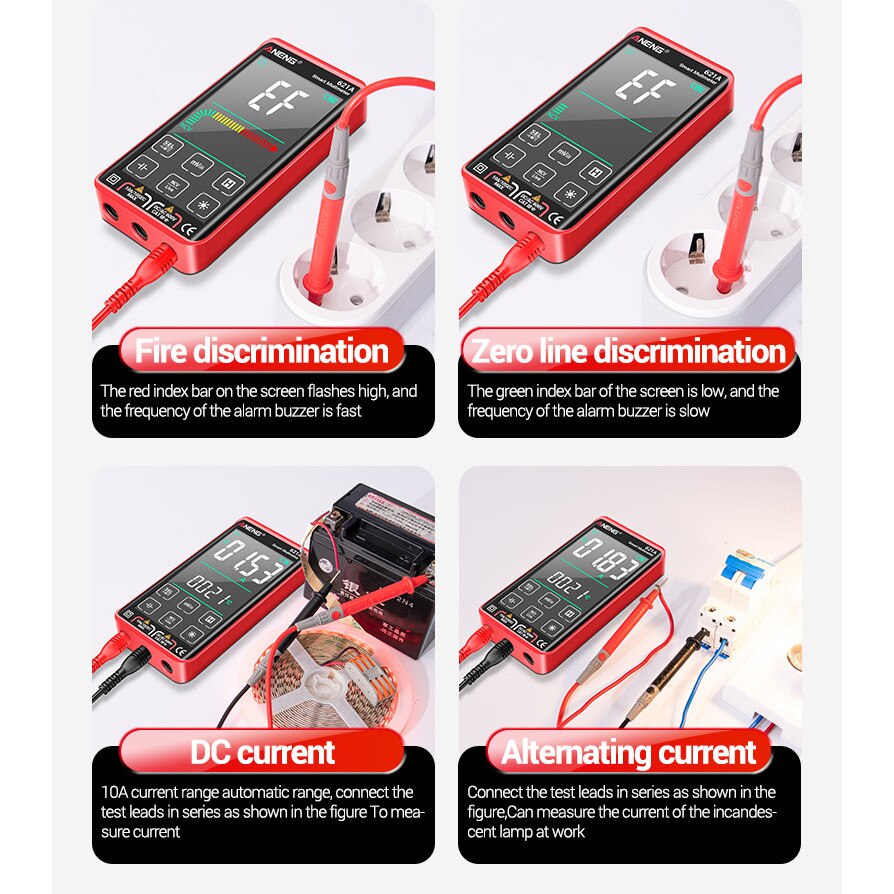 Digitális multiméter ANENG 621A, 4,5 hüvelykes LCD kijelző, automatikus ...