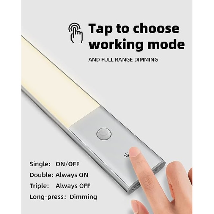 Lumina LED pentru Dulap EZVALO, LED-uri cu Senzor de Miscare, Incarcare ...