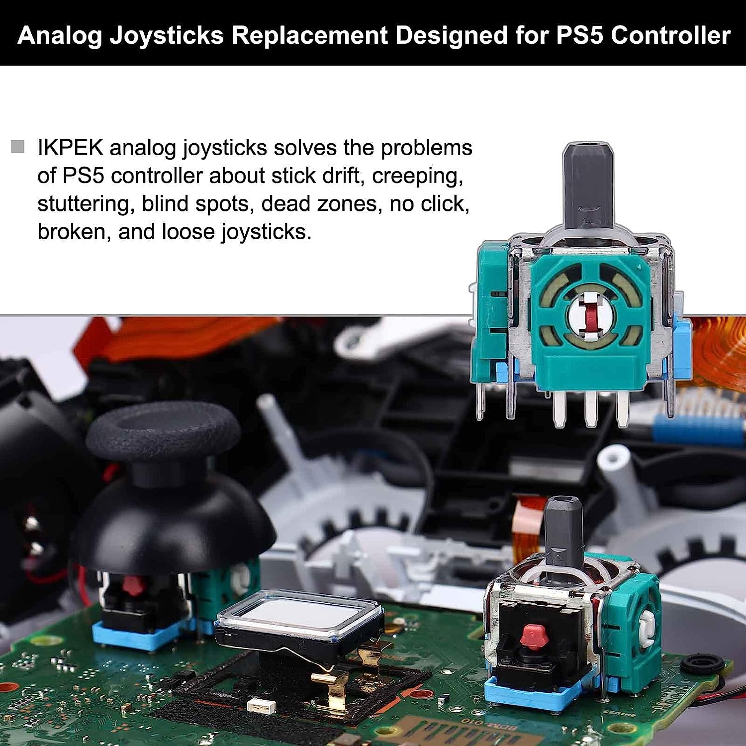 Kit de reparatii pentru controlerul PS5, cu 2 joystick-uri analogice 3D ...