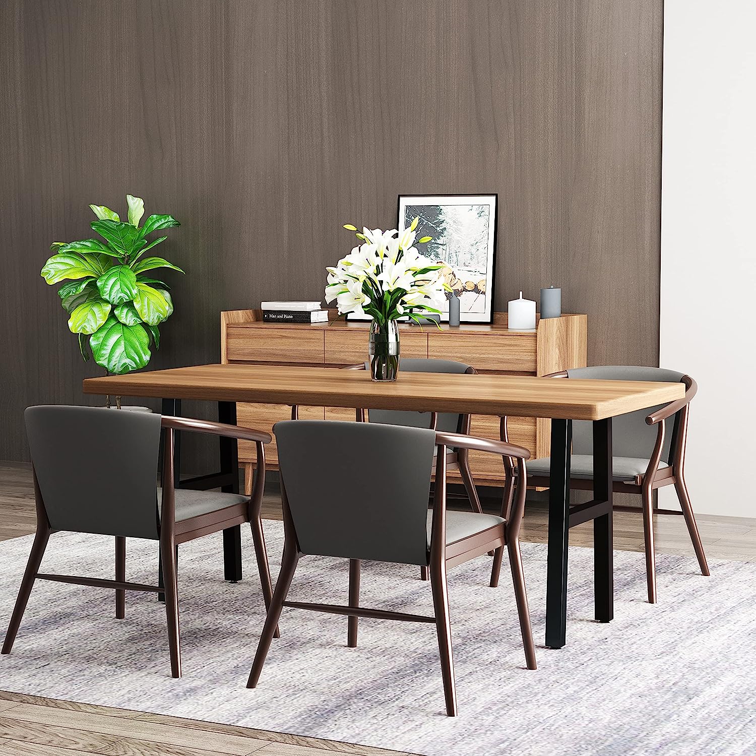 Picioare masa forma H Metal Design pentru masa dining, bucatarie sau ...