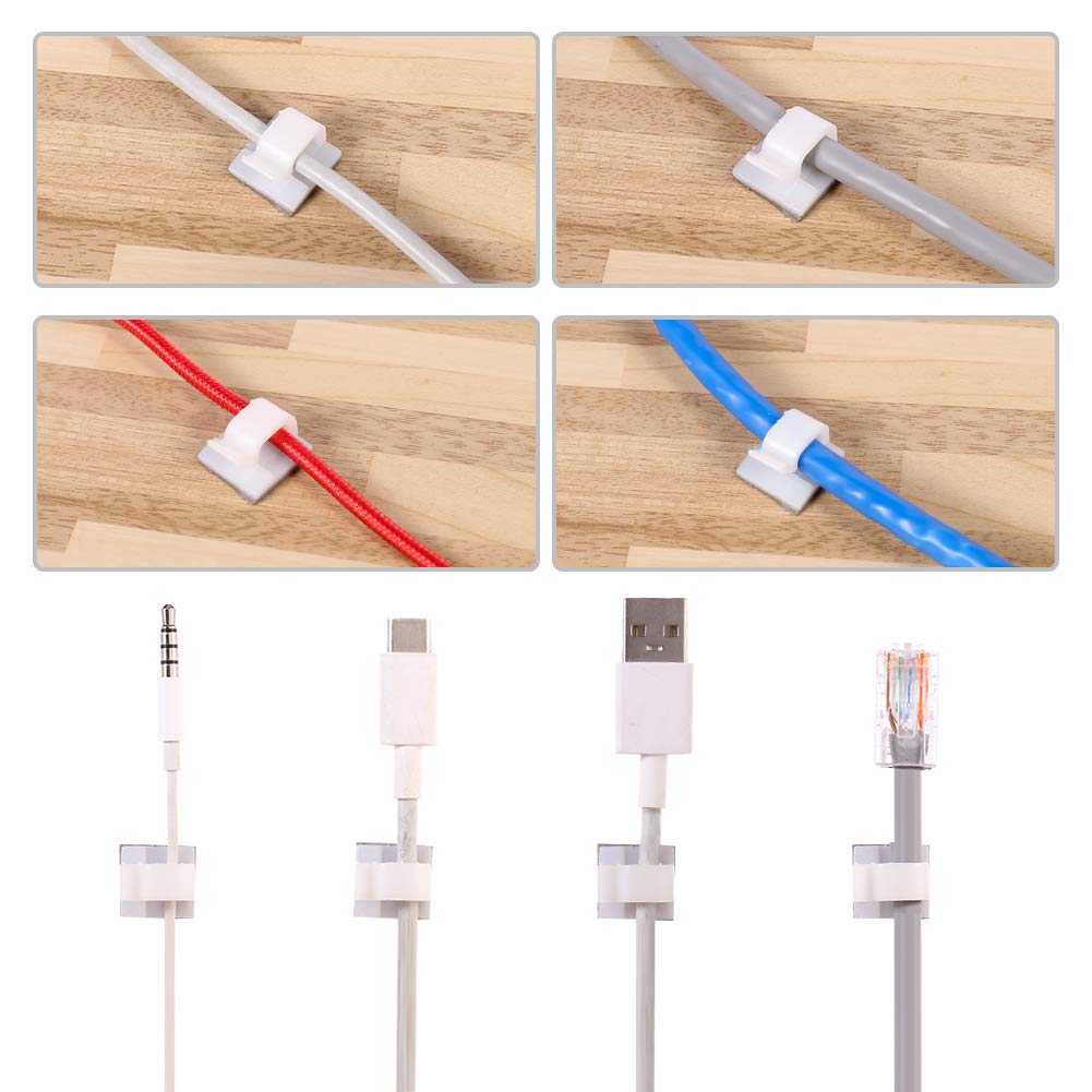 Cleme autoadezive pentru organizare cabluri, 20 buc, albe - eMAG.ro