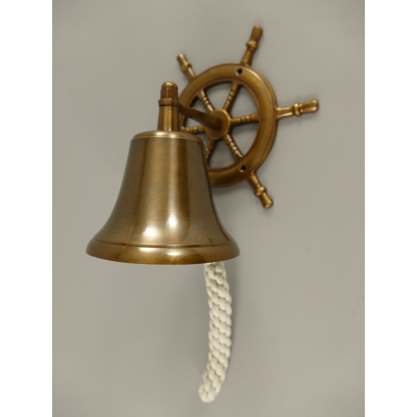 Clopot de perete cu timona, alama, H 20 cm - eMAG.ro