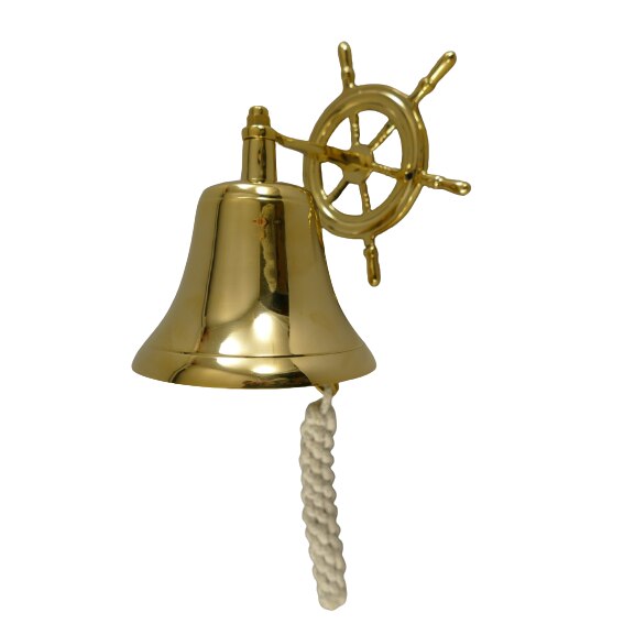 Clopot de perete cu timona, alama, H 20 - eMAG.ro