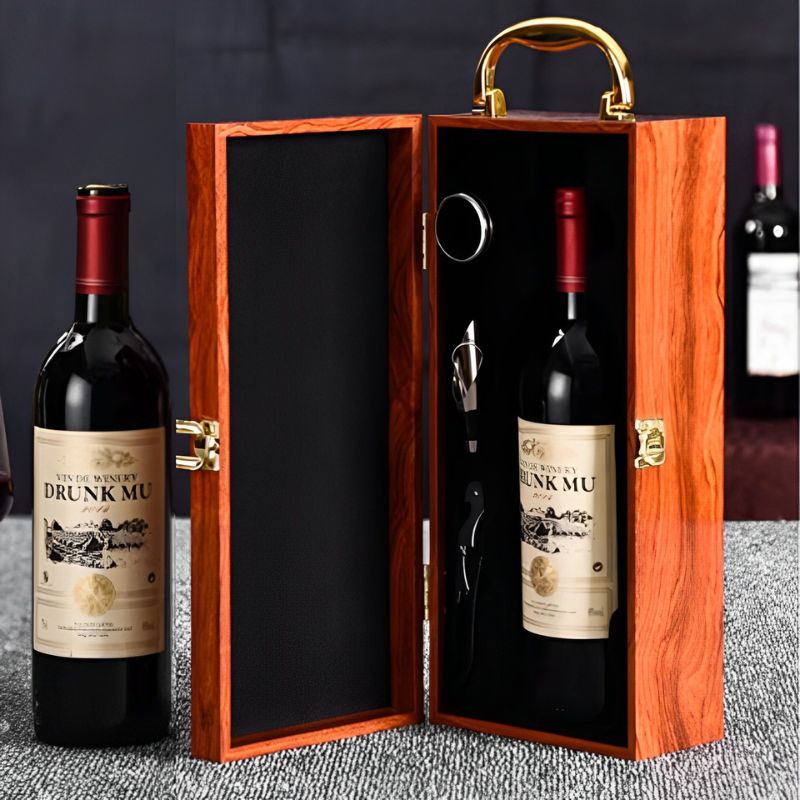 Set cutie de vin Wood Deluxe, Mindblower, Vinception, pentru 1 sticla ...