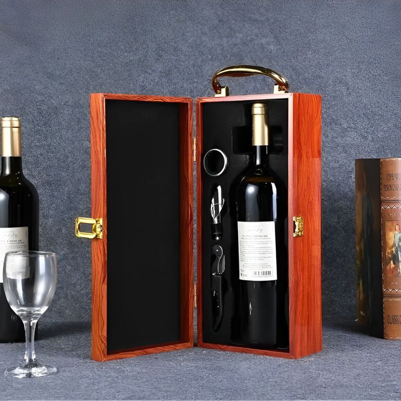 Set cutie de vin Wood Deluxe, Mindblower, Vinception, pentru 1 sticla ...