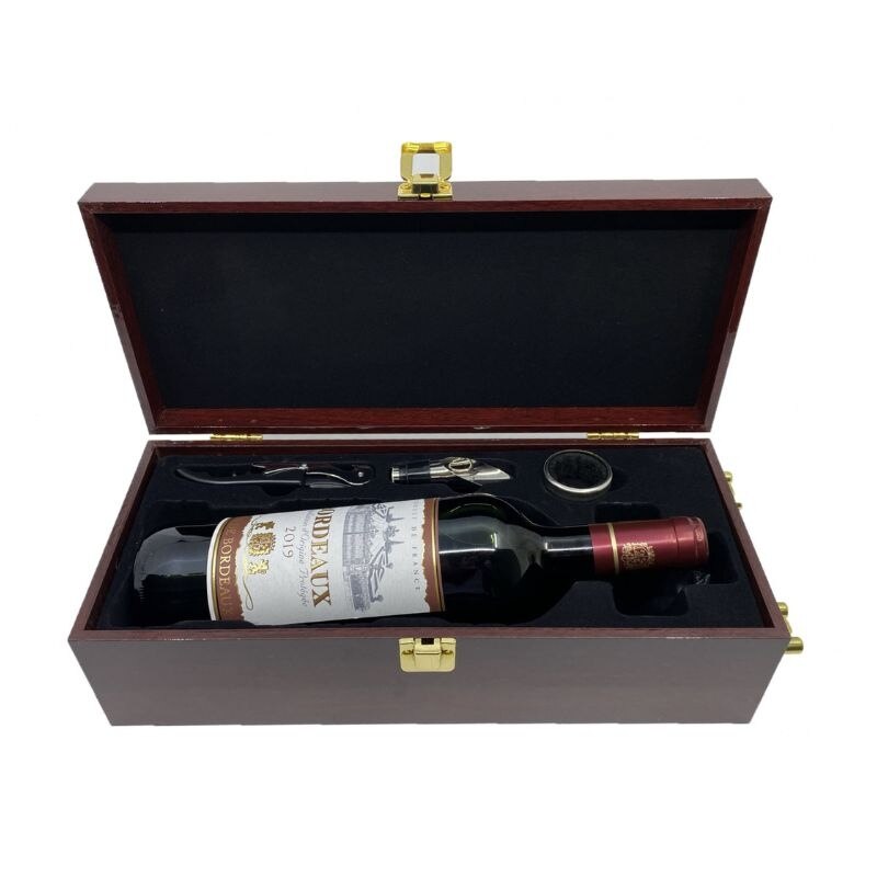 Set cutie de vin Wood Deluxe, Mindblower, Vinquisite, pentru 1 sticla ...