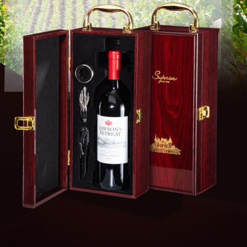 Set cutie de vin Wood Deluxe, Mindblower, Vinquisite, pentru 1 sticla ...