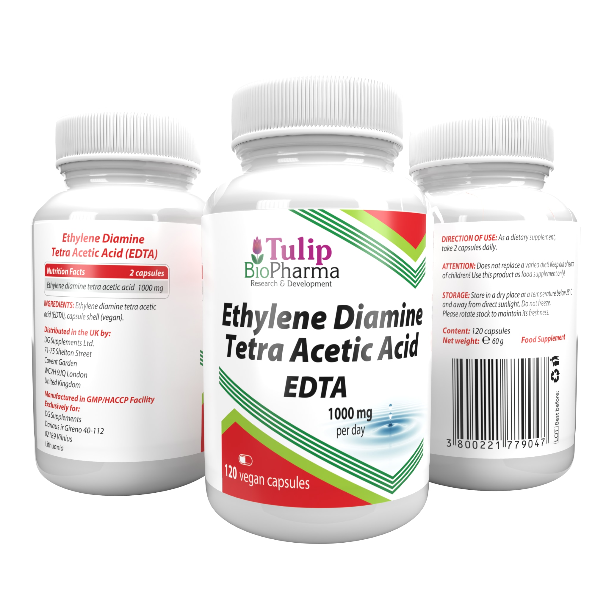 EDTA Ethylene Diamine Tetra Acetic Acid 500mg 120 Vegan Capsule - eMAG.ro