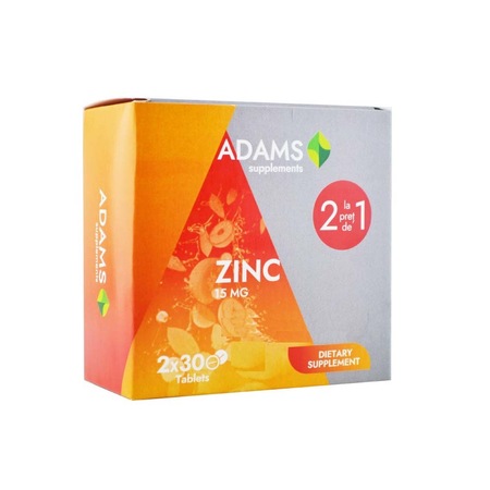 Zinc 15mg Adams Vision 30cpr x 30cpr - eMAG.ro
