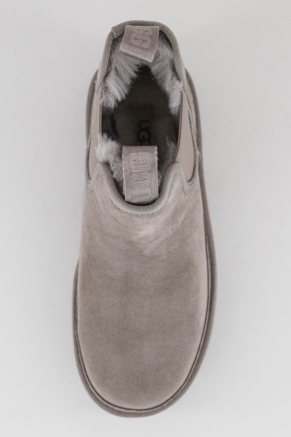 UGG, Ghete Chelsea flatform de piele intoarsa cu segmente din material ...