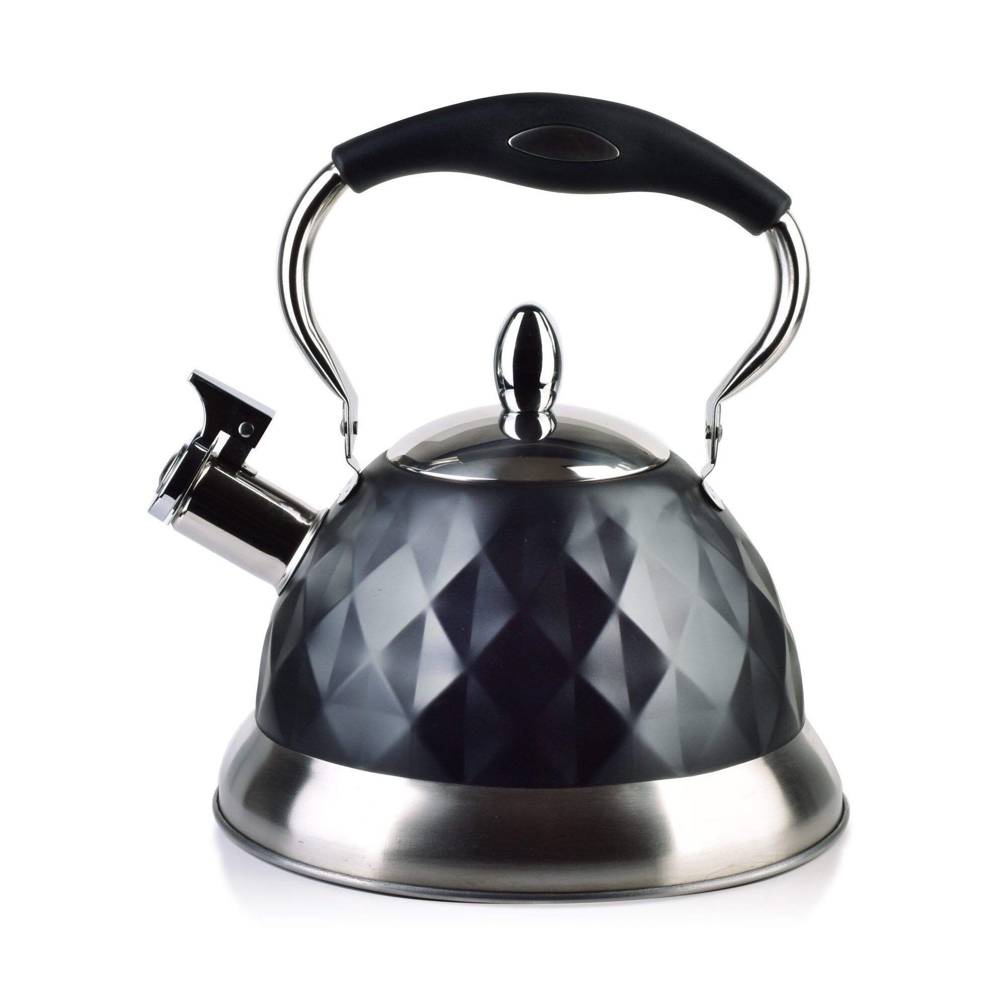 Ceainic cu fluier, Cookini by Mondex, 3 l, Inox, Negru/Argintiu - eMAG.ro