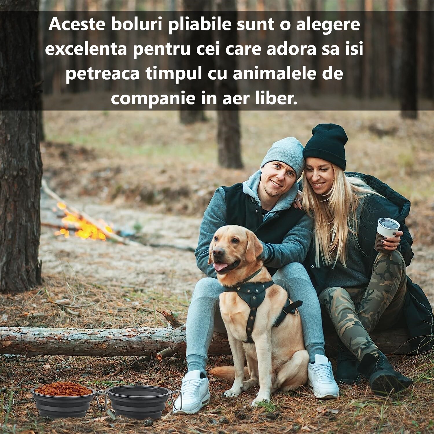 Boluri pliabile de apa si mancare, pentru animale, hranire si hidratare ...