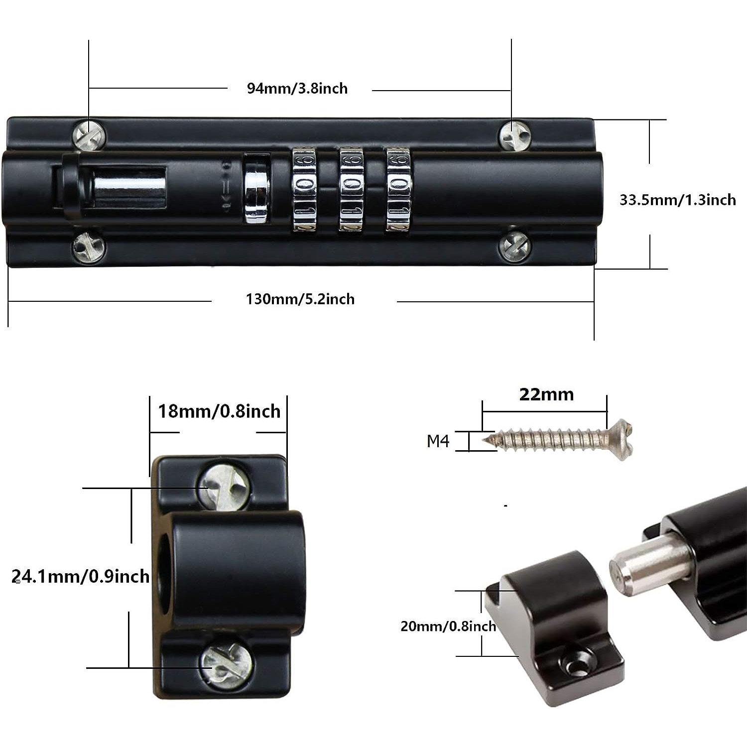 Incuietoare usa cu cod de blocare, Sunmostar, Negru - eMAG.ro