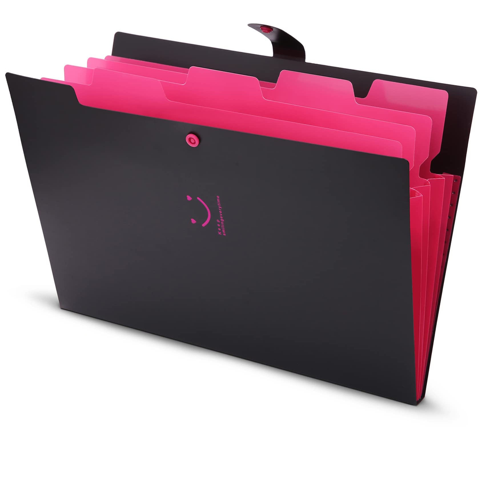 Mapa cu 5 compartimente, Cozevdnt, Polipropilena, A4, Negru/Roz - eMAG.ro