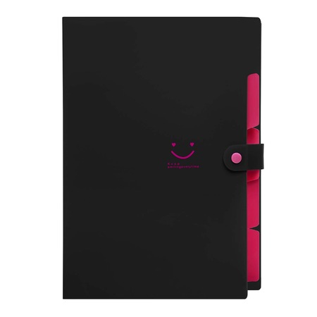 Mapa cu 5 compartimente, Cozevdnt, Polipropilena, A4, Negru/Roz - eMAG.ro