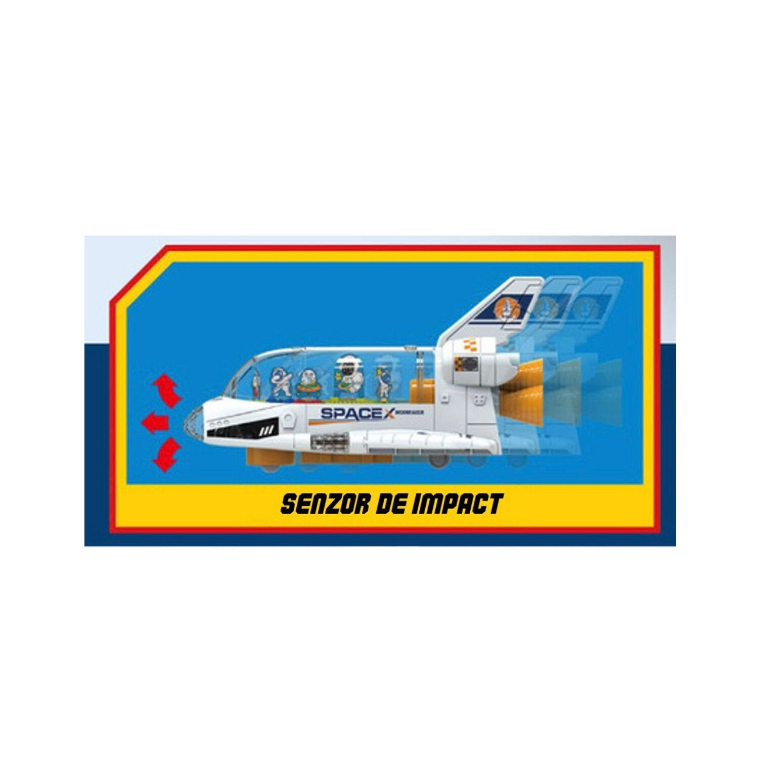 Nava Spatiala, cu sunete si lumini, exterior transparent, senzor de ...