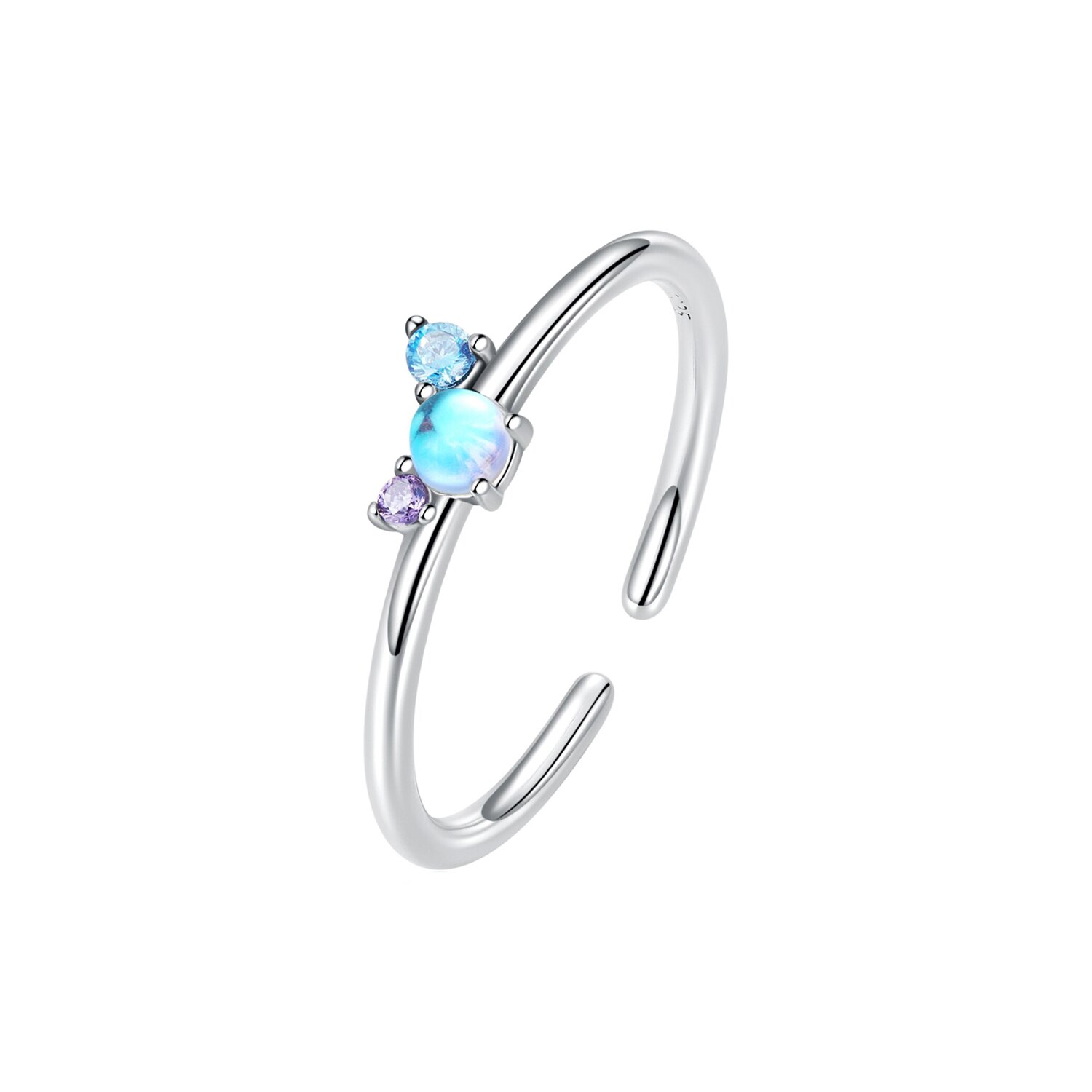 Inel reglabil din argint mini moon stone - eMAG.ro