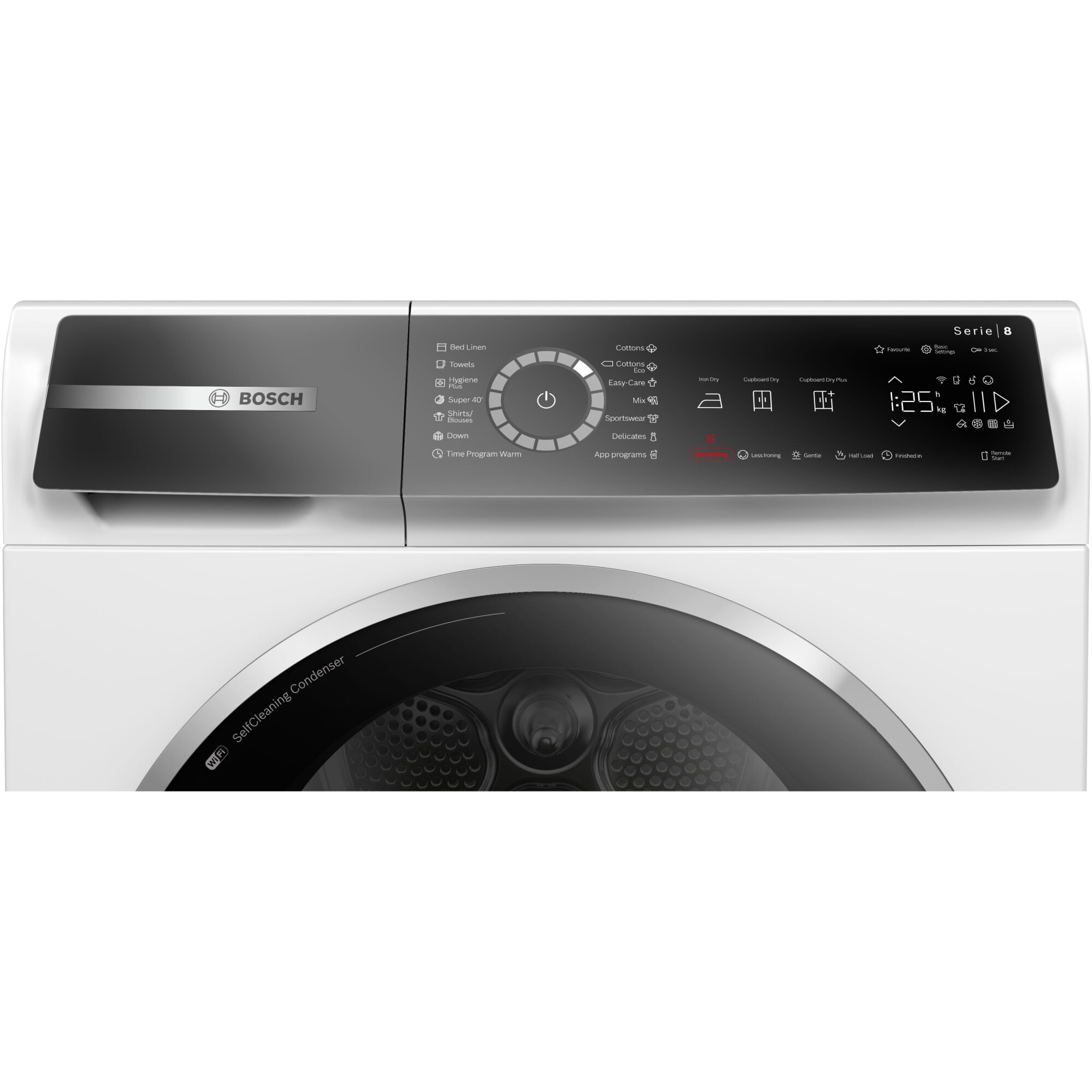 Сушилня Bosch Series 8 WQB245B0BY, Термопомпа, 9 кг, 15 програми, Сензорно управление, Home ...