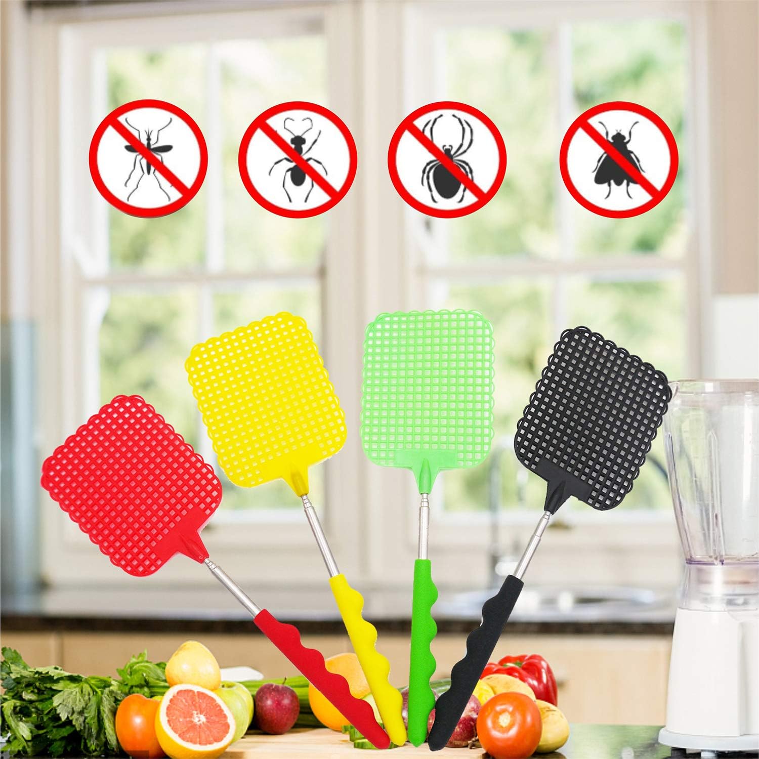 Set de 4, Plici de muste, Plastic, 70 cm, Multicolor - eMAG.ro