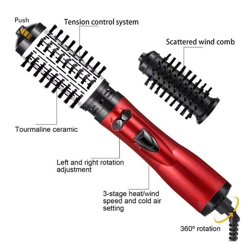 Pieptene de par perie rotativa, Rosu - eMAG.ro