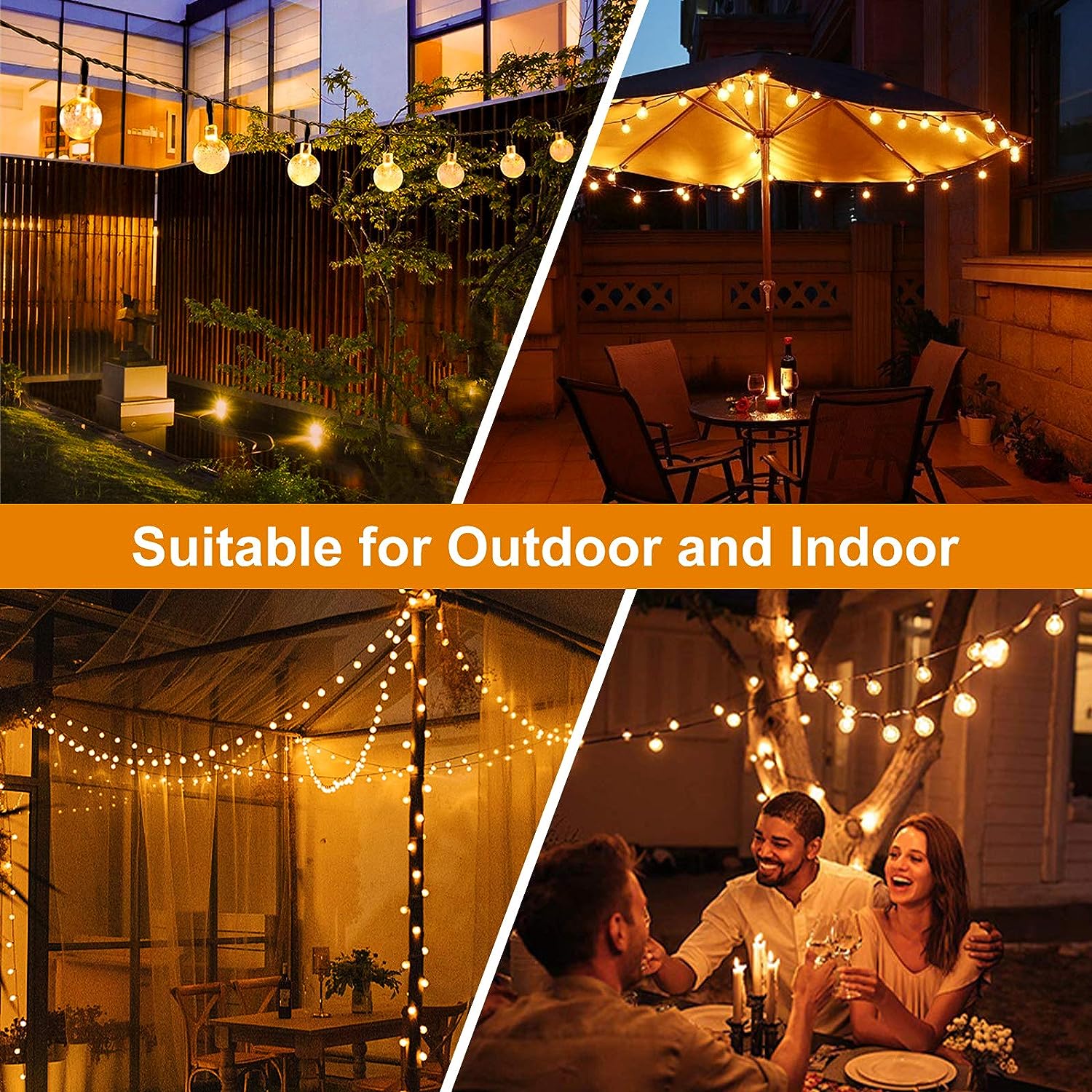 Luminite LED solare, Sunmostar, 50 LED-uri, 8 moduri, Alb cald - eMAG.ro