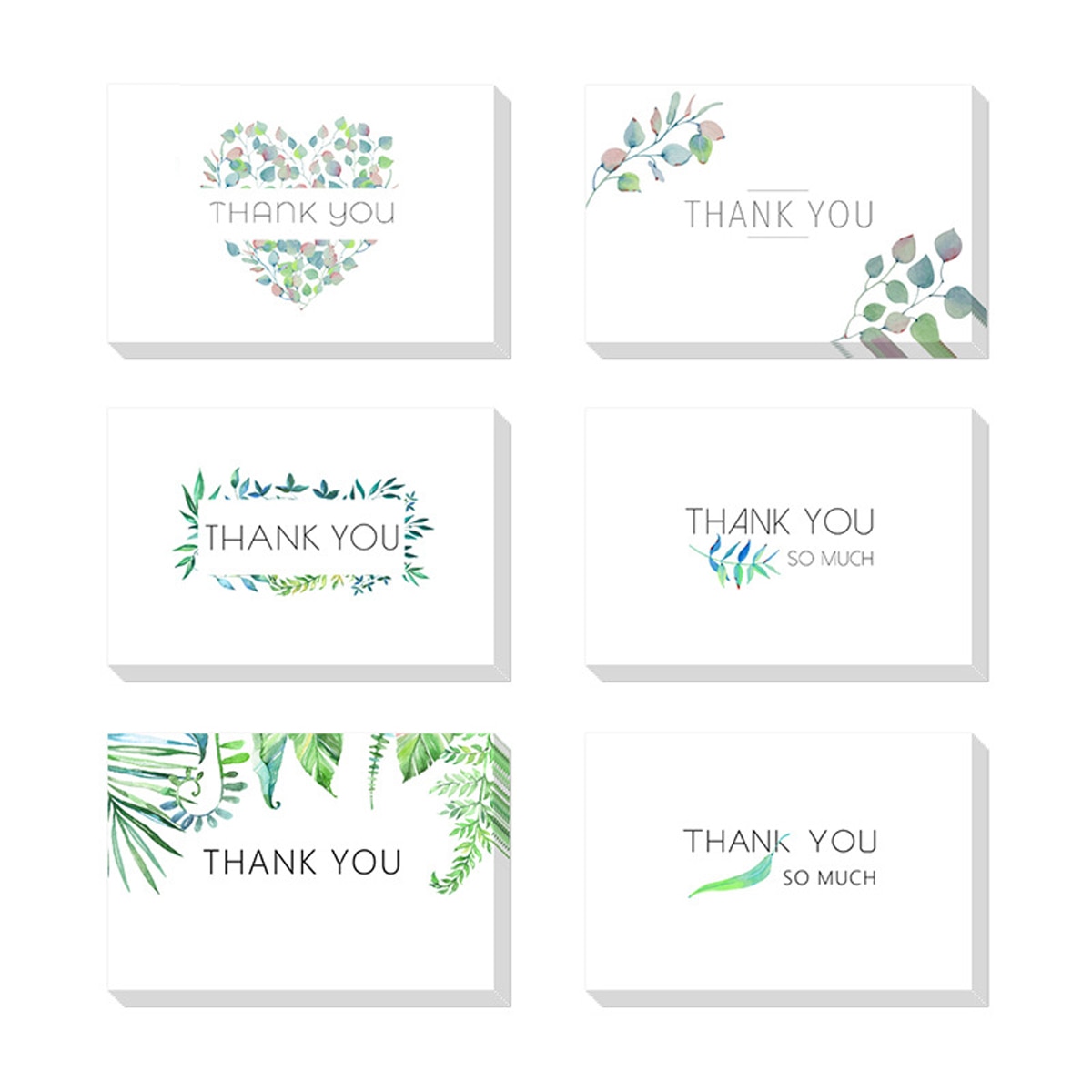 Set 24 felicitari de multumire, longziming, Alb/Verde - eMAG.ro