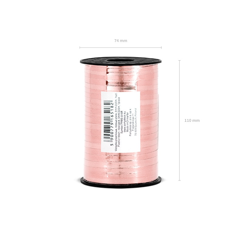 Panglica, Plastic, 5 mm x 225 m, Auriu rose - eMAG.ro