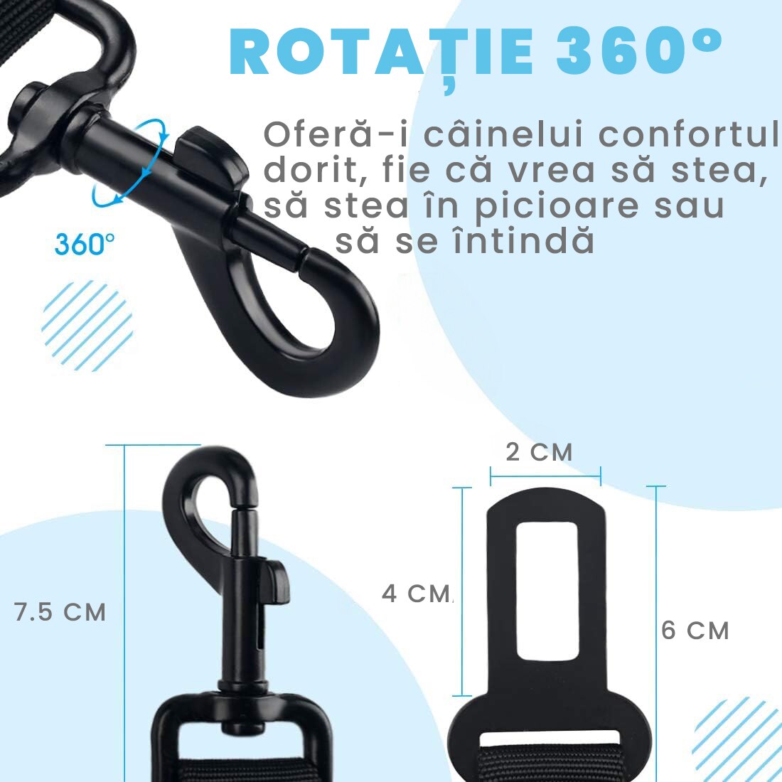 Lesa cu centura de siguranta pentru caini sau pisici, ajustabile si ...