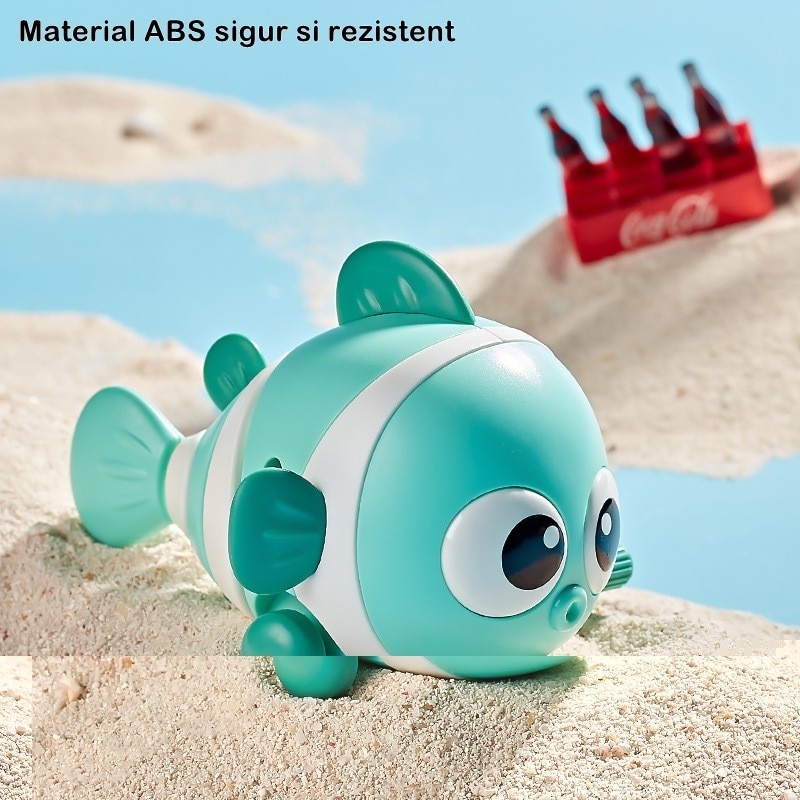 Jucarie mecanica pentru copii Flippy, pestisor haios, cu cheita ...