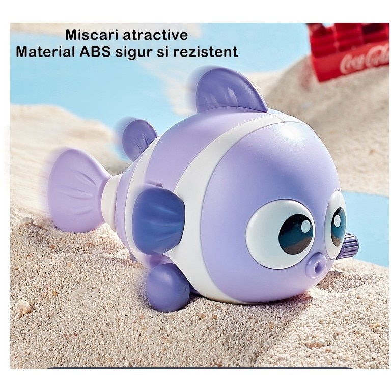 Jucarie mecanica pentru copii Flippy, pestisor haios, cu cheita ...