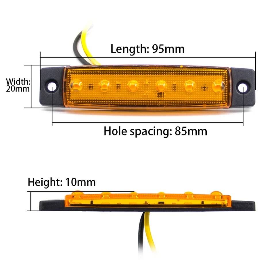 Комплект 4 странични лампи с 6 LED 12-24V, бяла светлина - eMAG.bg