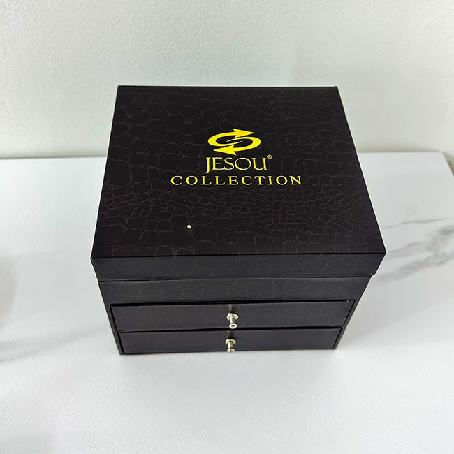 Set pentru barbati JESOU COLLECTION, cutie cu doua sertare, ceas ...