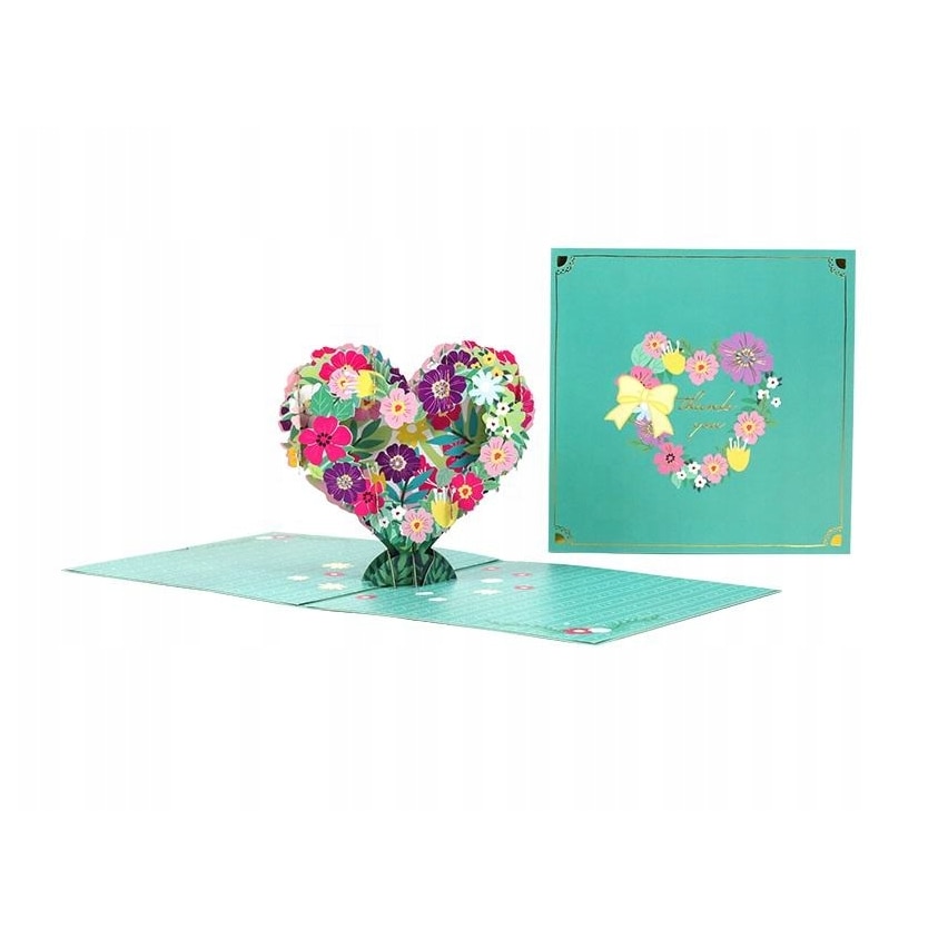 Felicitare 3D Pop Inima de flori, Moments, Multicolor - eMAG.ro