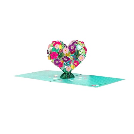 Felicitare 3D Pop Inima de flori, Moments, Multicolor - eMAG.ro