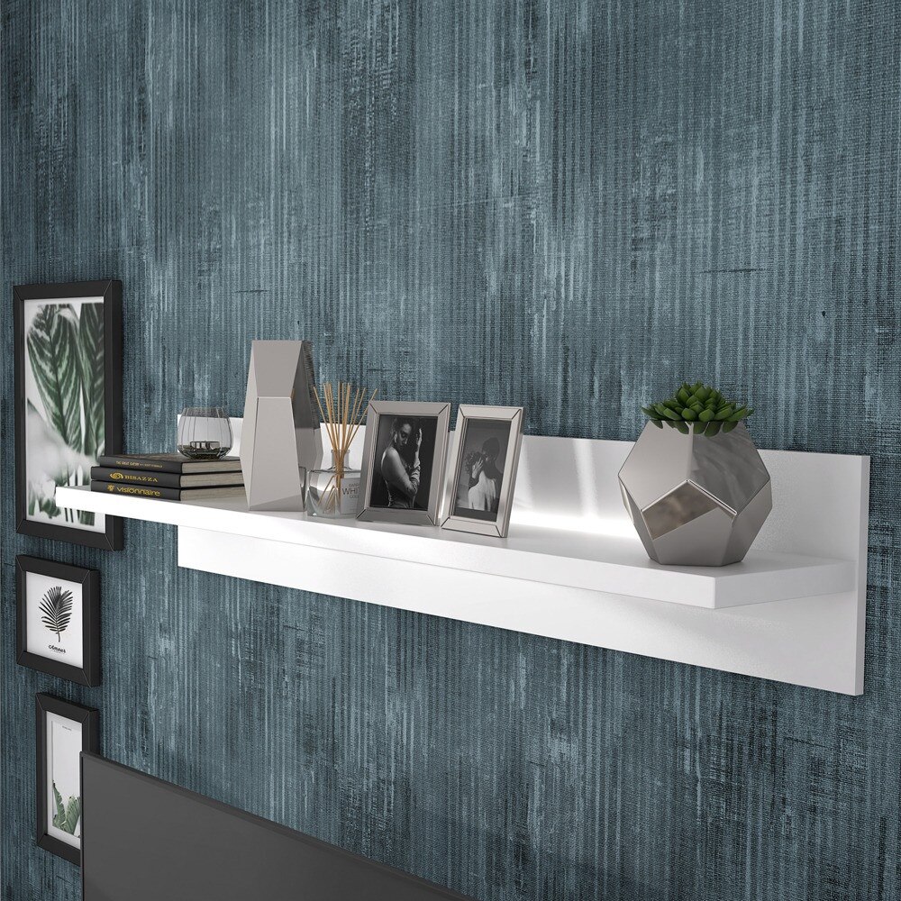 Polita L-Light Alb Si Alb Lucios, 140 Cm - eMAG.ro