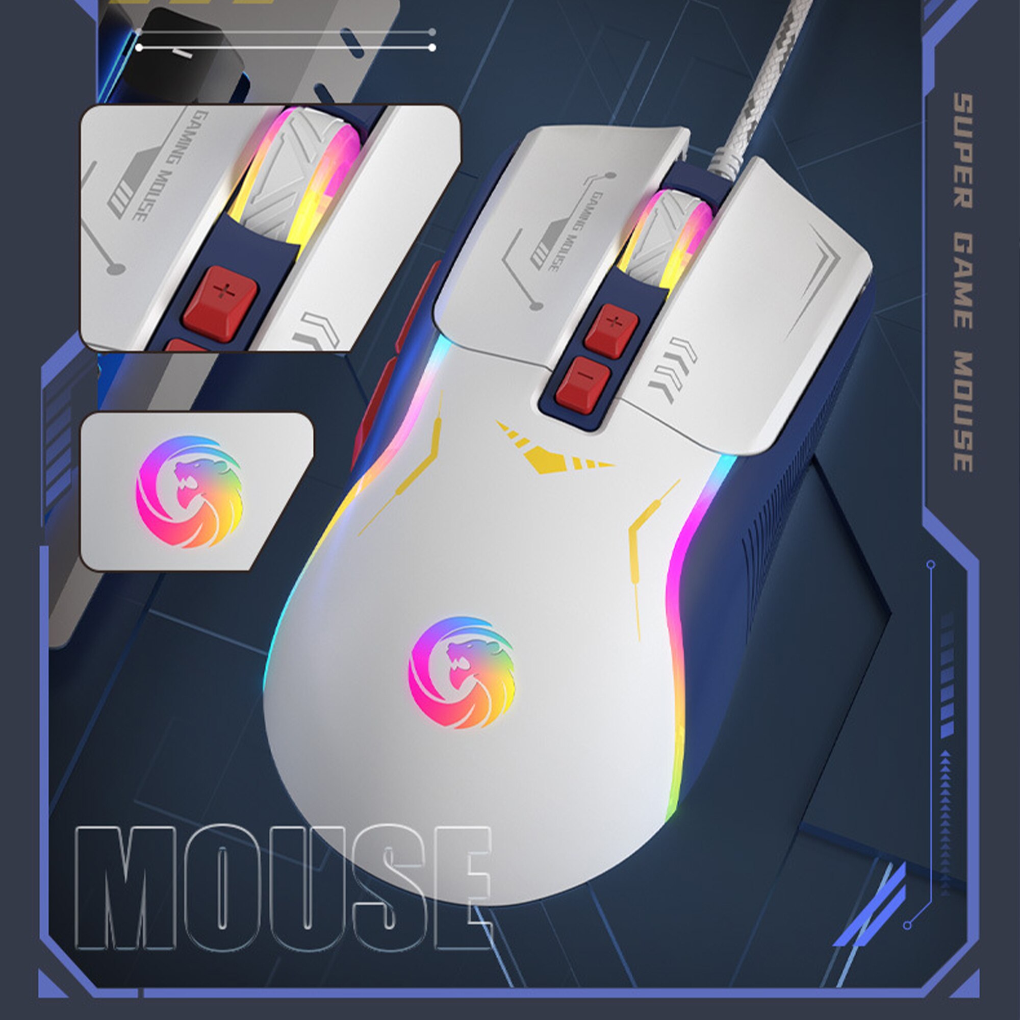 Mouse gaming Timebox, FastCharge, RGB Led, 2 Butoane Programabile, 7200 ...