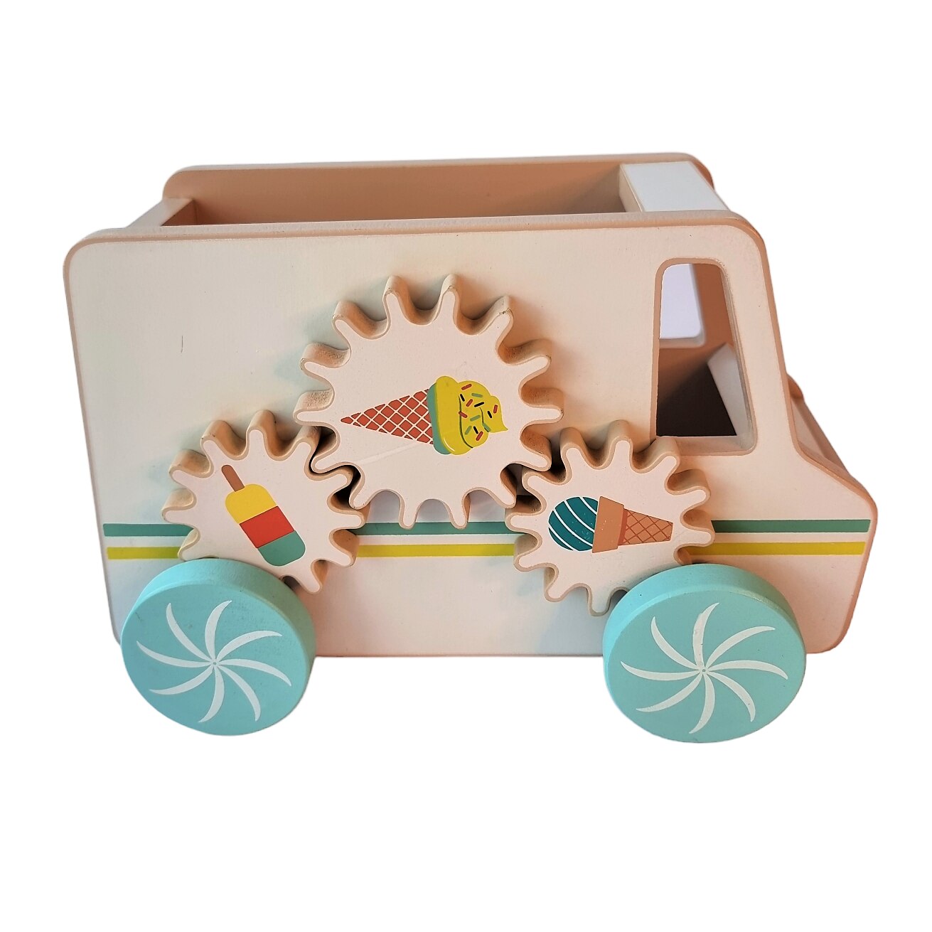 Jucarie de tras cu snur, Masina de Inghetata, Camion cu Roti dintate ...