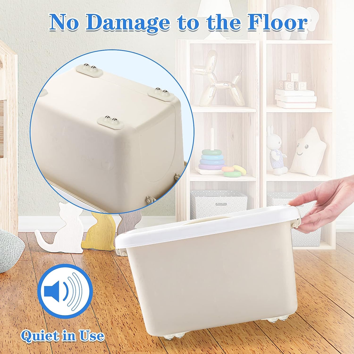 Rotite universale pentru obiecte, Inox/ABS, 5.2x2.8cm, Alb, 16 bucati ...