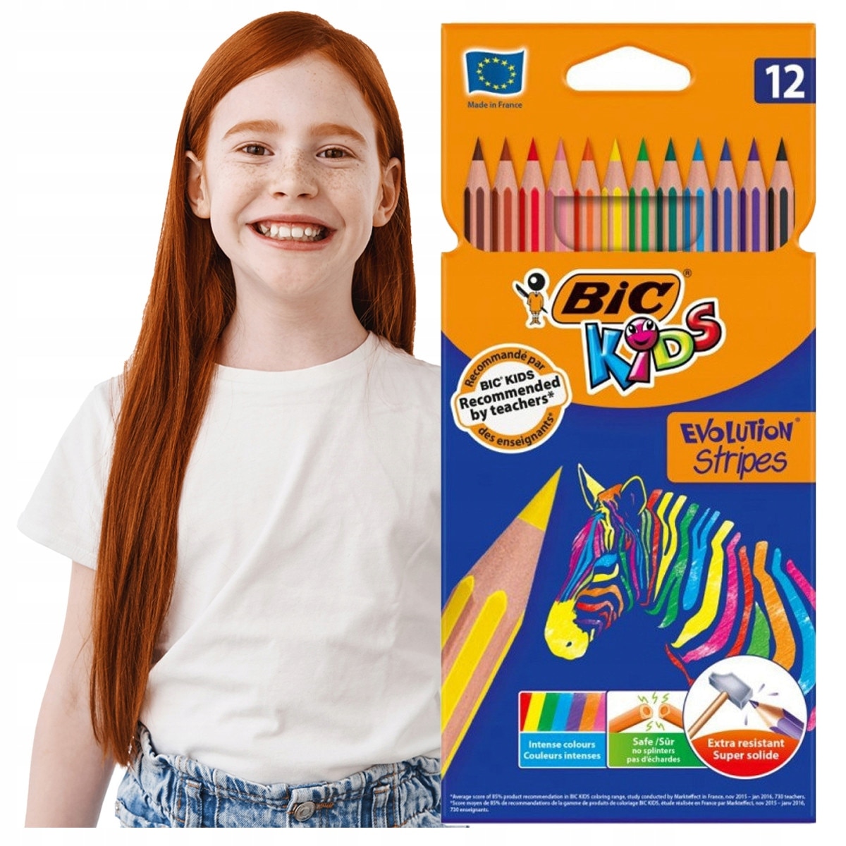 Set creioane, Bic, 12 culori, Multicolor - eMAG.ro