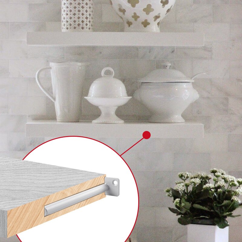 Set 4 console pentru rafturi plutitoare, Sunmostar, Otel, Negru - eMAG.ro