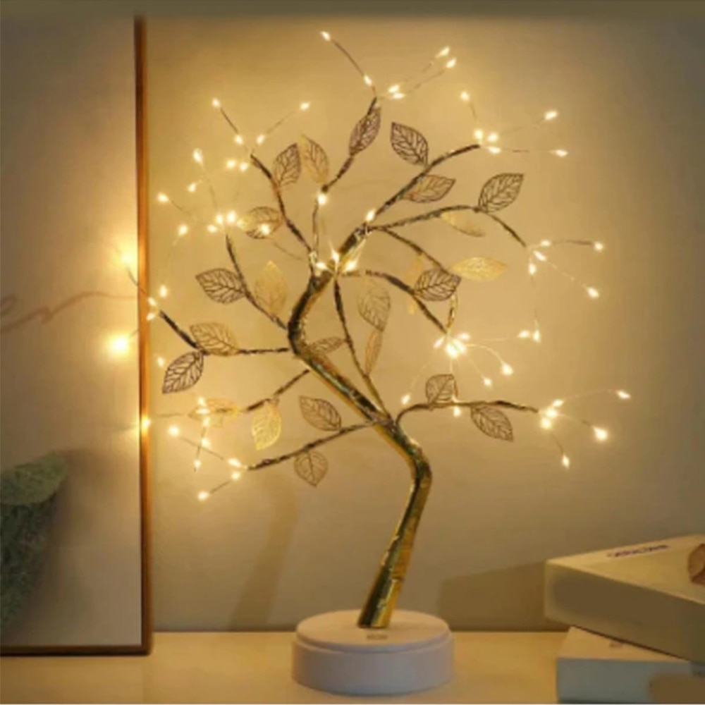 Lampa de veghe, GOGOU®, Model Copac, LED, Gypsophila, Lumina calda ...