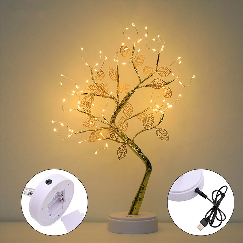 Lampa de veghe, GOGOU®, Model Copac, LED, Gypsophila, Lumina calda ...