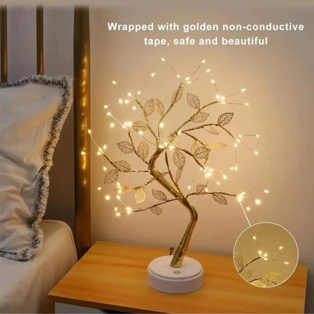 Lampa de veghe, GOGOU®, Model Copac, LED, Gypsophila, Lumina calda ...