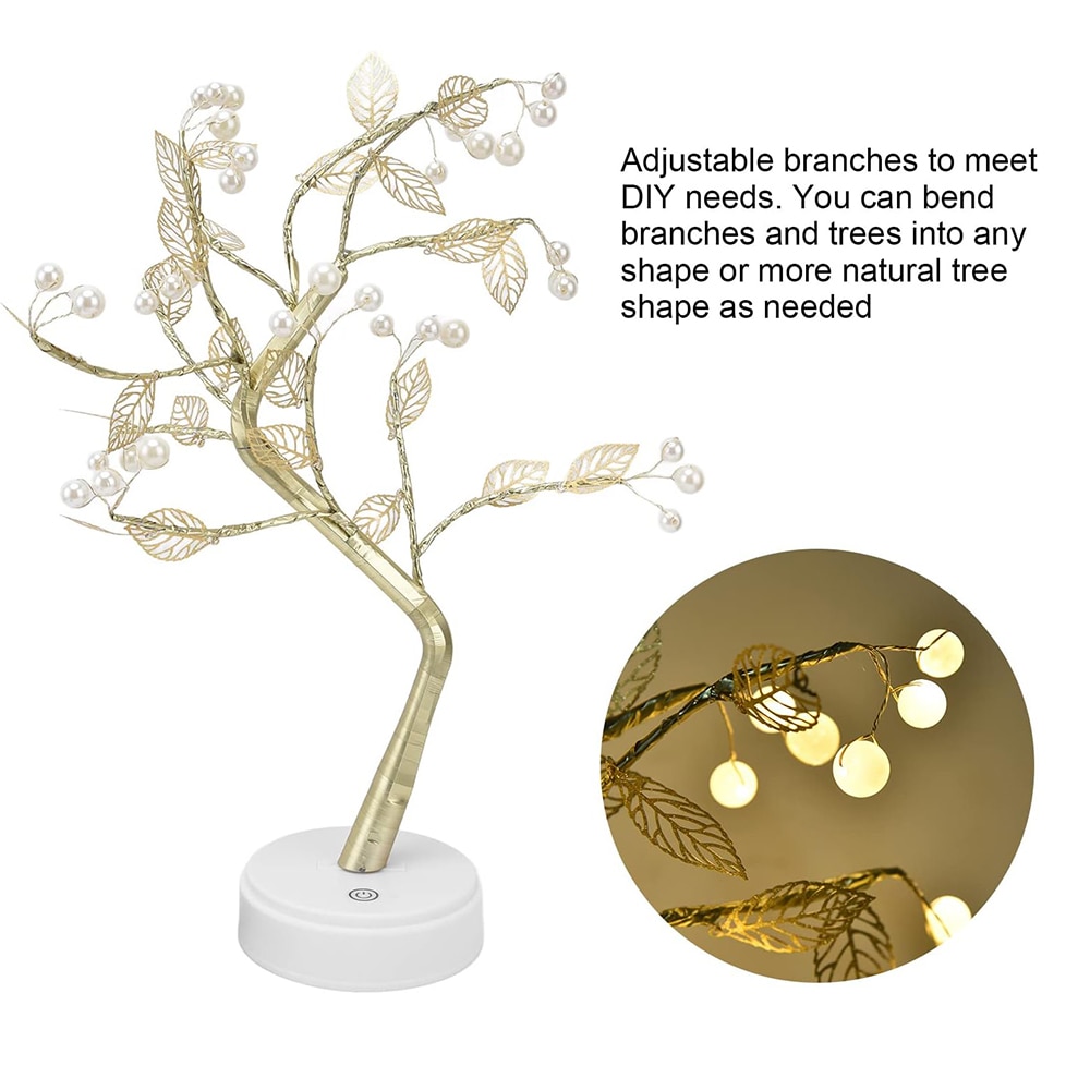 Lampa de veghe, GOGOU®, Model Copac, LED, Gypsophila, Lumina calda ...