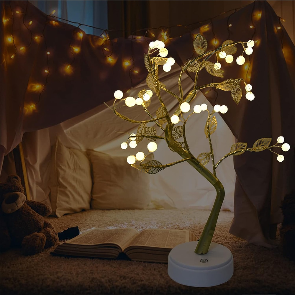 Lampa de veghe, GOGOU®, Model Copac, LED, Gypsophila, Lumina calda ...