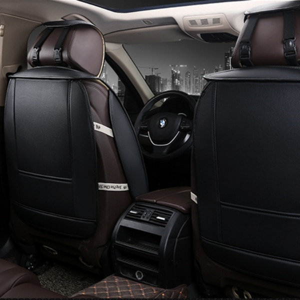 Set Huse Auto Fata Spate Universale Diamond, Piele eco, Negru cusaturi ...