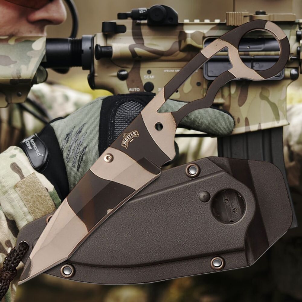Cutit Tactic pentru Gat, cu Husa, Inox, 20cm, MU-1119UC - eMAG.ro