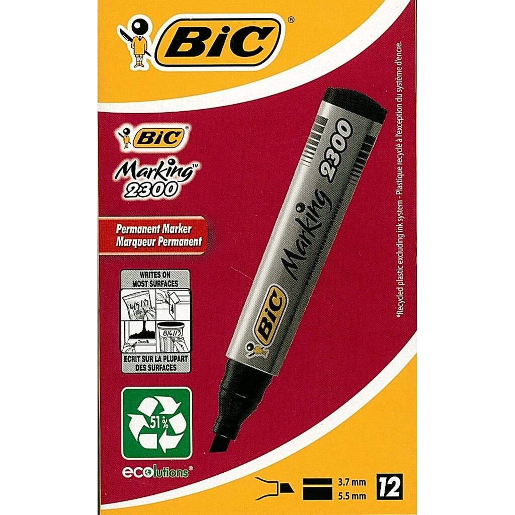 Marker permanent negru, Bic, Negru/Gri - eMAG.ro