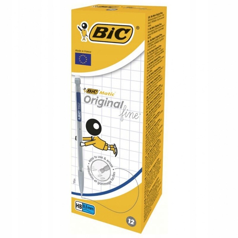 Creion cu mina si radiera, Bic, HB, Gri - eMAG.ro
